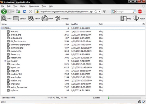 Preview contents of archive files before downloading on Firefox
